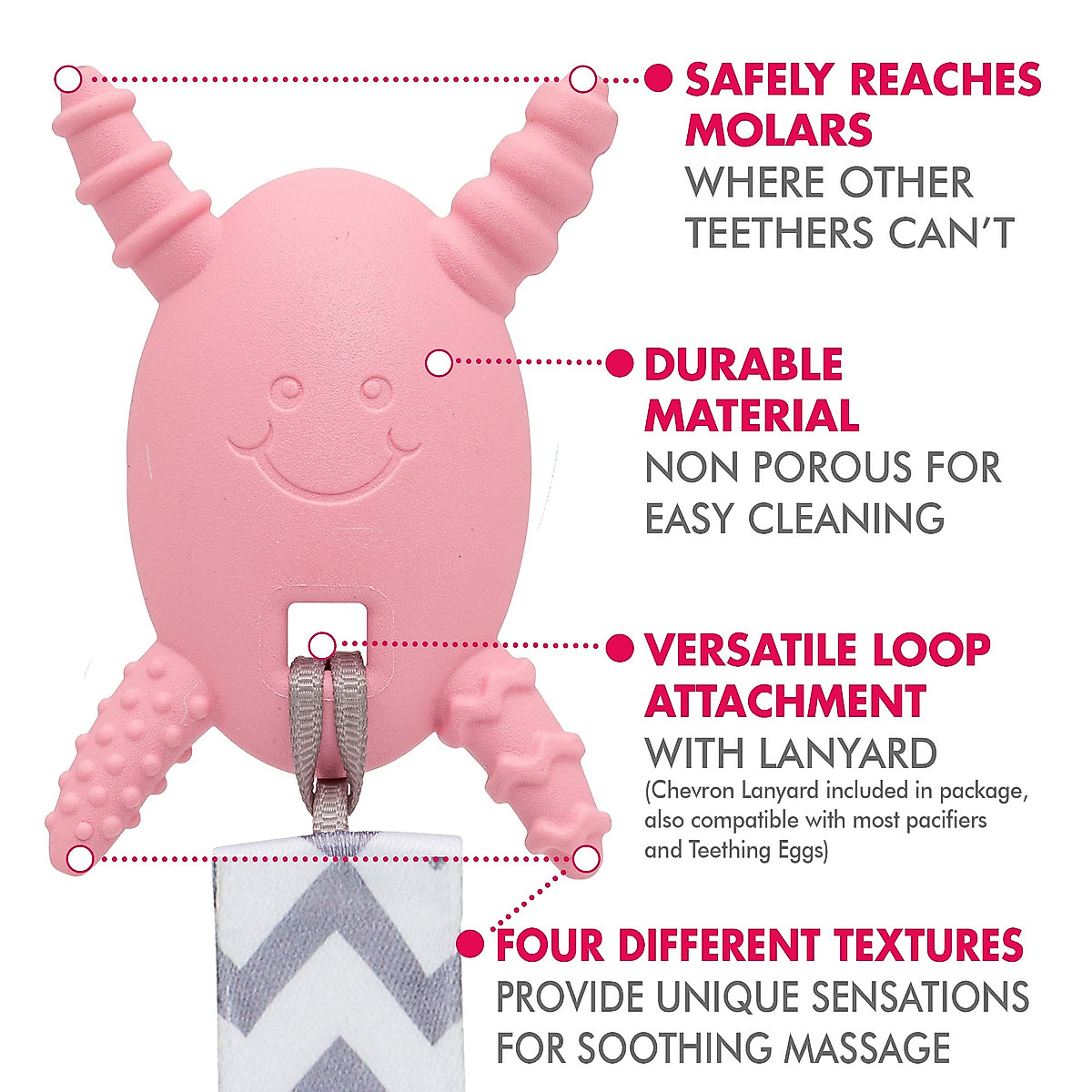 The Teething Egg Pink Bundle - Baby Registry Must Have - Infant Toys 3-6 Months, Sensory Toys for 0-6 Months, 6-12 months and up for Molar Teething, Baby Boy or Girl up to 18 Months