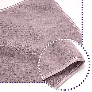 UMANI Towels Kitchen Cloths, Fine Fiber Fleece Super Soft and Absorbent Dish Towels, Extra Thick Cleaning Towels and Hand Towels with Hanging Loop, 12 x 16 Inch, 5 Pack (Purple)