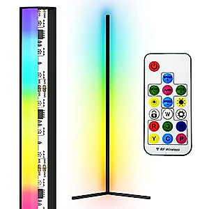 Corner Floor Lamp - RGB Corner Lamp - Color Changing Mood Lighting - Dimmable 20W LED Corner Lamp - Minimal Ambient Light Gaming Lamp - Led Corner Lamp with Remote Metal Stand for Bedroom Living Room