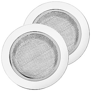 CORNERJOY 2PCS Kitchen Sink Strainer-Stainless Steel Mesh Drain Strainer,Large Wide Rim 4.5" Diameter