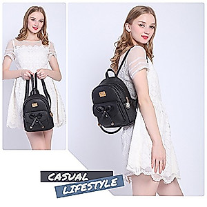 LCFUN Cute Mini Leather Backpack Fashion Small Daypacks Purse for Girls and Women (PINK)