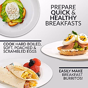HomeCraft Premium Stainless Steel 8 Capacity Electric Large Hard-Boiled Egg Cooker Poached, Scrambled, Omelets, Whites, Sandwiches, for Keto & Low-Carb Diets, Vegetable Steamer, with Buzzer