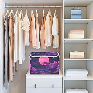 YMGQYJ Storage Cube Halloween Comic Print with Lid, Collapsible Large Capacity Foldable Storage Basket Bin Organizer 16.5×12.6×11.8 inches