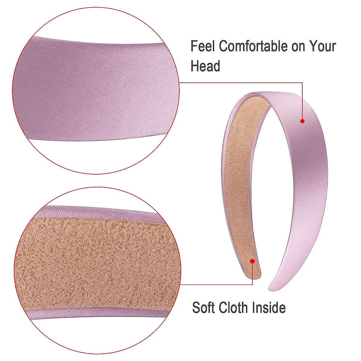 SIQUK 18 Pieces Satin Headbands 1 Inch Wide Non-slip Headband Colorful DIY Headbands for Women and Girls, 18 Colors