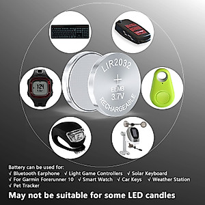 EEMB 50PACK LIR2032 Rechargeable Battery 3.7V Lithium-ion Coin Button Cell Batteries 45mAh for Car Remote Key Fob Watch