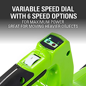 Greenworks 40V (185 MPH / 340 CFM) Brushless Cordless Blower / Vacuum, 4.0Ah Battery and Charger Included