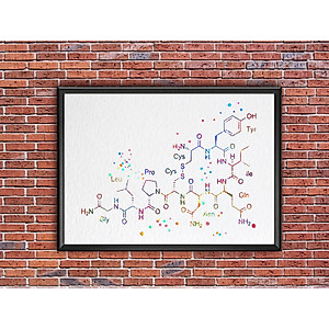 Dignovel Studios 8X10 Unframed Oxytocin Molecule Love Molecule Symbol Chemistry Watercolor Art Print Poster Housewarming Wall Giclee Office Home Decor DN537
