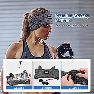 Yontune Sleep Headphones Headband Wireless Music Cozy Sport for Travel Sleeping Workout Unique Gifts