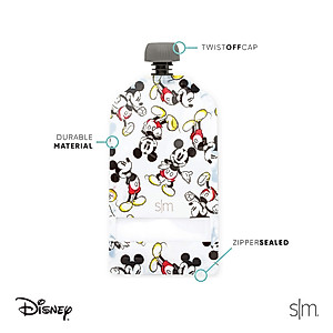 Simple Modern Disney Pixar Reusable Baby Food Pouches for Toddlers | BPA Free Plastic, Food Safe, Freezer Safe | Refillable for Applesauce Yogurt & Puree Squeeze Pouch | 10 pack | 5oz | Pixar