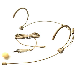 Microdot 4016 Headset Headworn Microphone for SENNHEISER Wireless System- Detachable Cable with 3.5mm Screw Locking Plug - Omidirectional Mic
