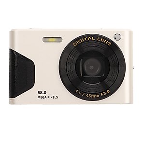4K HD Digital Camera, 4K HD Smart Camera 2.7in TFT Screen Auto Focus 800mAh 58MP Face Recognition for for Picture Shooting (White)