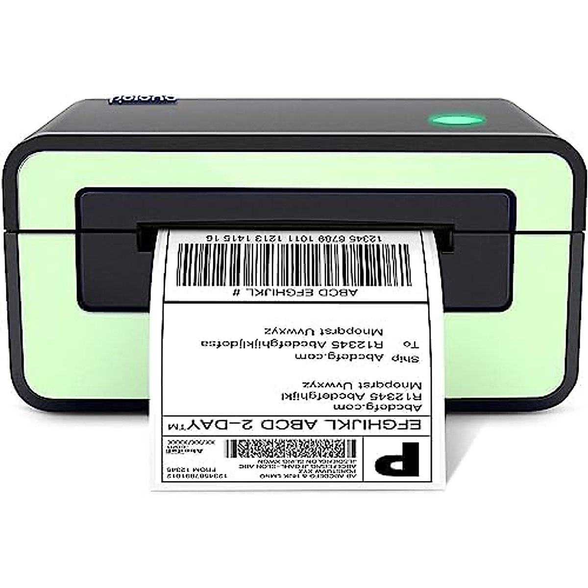 POLONO Shipping Label Printer for Shipping Packages, 4x6 Label Printer, Thermal Label Maker, Compatible with Shopify, Ebay, USPS, FedEx, Amazon & Etsy, Support Multiple Systems(Green)