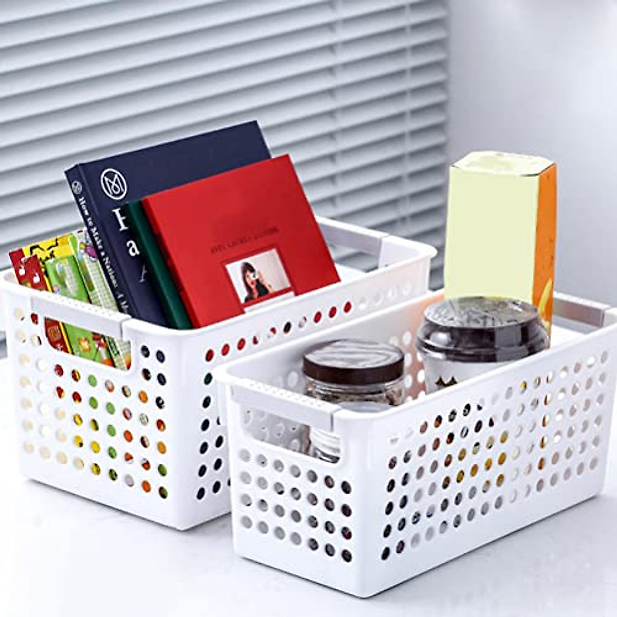 Cosmetics Storage Organizer 2pcs Multipurpose Sundries Baskets Desktop Organizers Storage Baskets (White) Jewelry Organizer Clear
