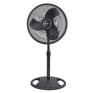 Lasko FBA_2521 Oscillating Adjustable 16-inch Standing Pedestal Fan for Indoor, Bedroom, Living Room, Home Office & College Dorm Use, 1-Pack, Black Basic