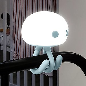 Kids Rechargeable LED Night Light │ Dimmable Baby Touch Control Lights with Charging 1800mAh │ Lovely Jellyfish Shape (Blue + IR Remote Contol)