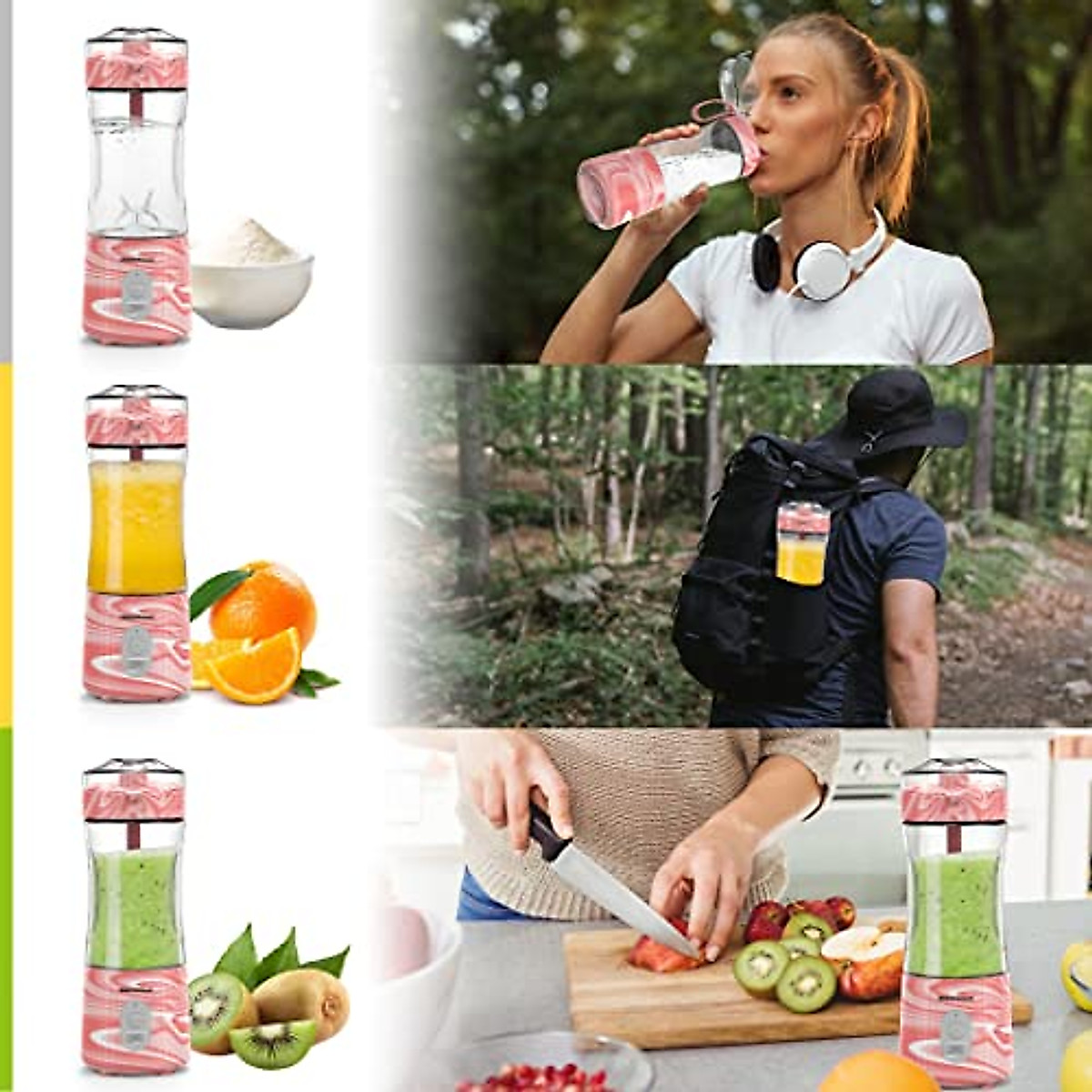Wooshlend Portable Blender for Shakes and Smoothies with Snap-open BPA FREE silicon straw