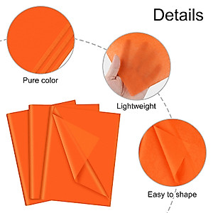 NEBURORA 60 Sheets Orange Tissue Paper Bundles 120 Sheets Brown Tissue Paper for Gift Wrap Art Crafts DIY Birthday Fall Thanksgiving Christmas Halloween Wedding Decor