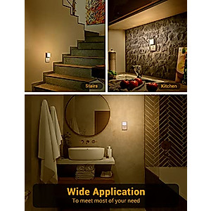 JandCase Night Lights Plug into Wall 2 Pack, Plug in Night Light with Dusk-to-Dawn Light Sensor, 3000K Soft White 0.3W, LED Nightlight for Bathroom, Adult, Hallway