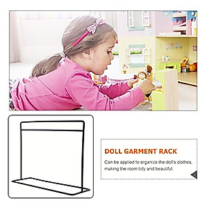NUOBESTY Doll Clothes Rack Doll Dress Rack, Doll Garment Rack Clothes Hanger Mini Coat Hanger, Compatible with 18 Inch Doll Accessories Metal Doll Rack