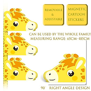 Giraffe Height Chart for Kids Removable Adjustable Kids Measuring Chart for Wall with Average Height Line Cartoon Magnetic Growth Chart for Kids for Nursery Playroom Height Wall Chart Wall Decor