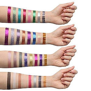 The Original Mermaid Glitter Eyeshadow Palette (32 Colors) - 21 Pressed Glitters, 6 Shimmery & 5 Matte Shades - Highly Pigmented - Waterproof & Long-Lasting (Mermaid)