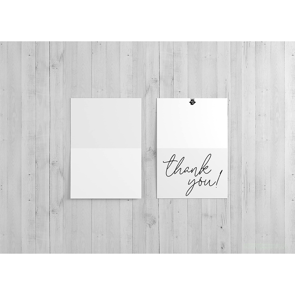 Red Door Inspirations 5x7 Thank you Note Cards with Envelopes (Black and White Thank You)