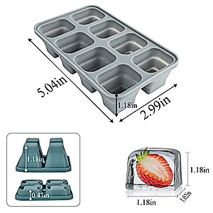 3Pack Mini Ice Cube Tray, Ice Cube Trays for Freezer, Silicone Ice Cube Tray, Ice Cube Mold Ice Molds, Ice Trays for Freezer with Lid, Ice Ball Maker Mold, Small Ice Cube Trays (3xMini)