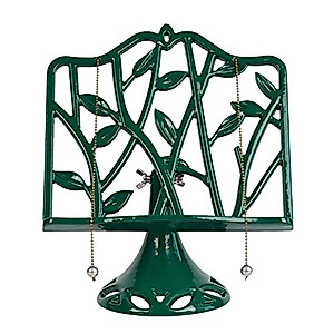 MINLUFUL Cookbook Stand, Vintage Bamboo Pattern Metal Recipe Holder Cast Iron Cookbook Stand Multi-Angle Recipe Holder for Kitchen Counter Cooking Reading Hands Free, Green