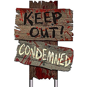 Amscan Corrugated Plastic Cemetery Sidewalk Signs, 12" x 9", 3 Pcs