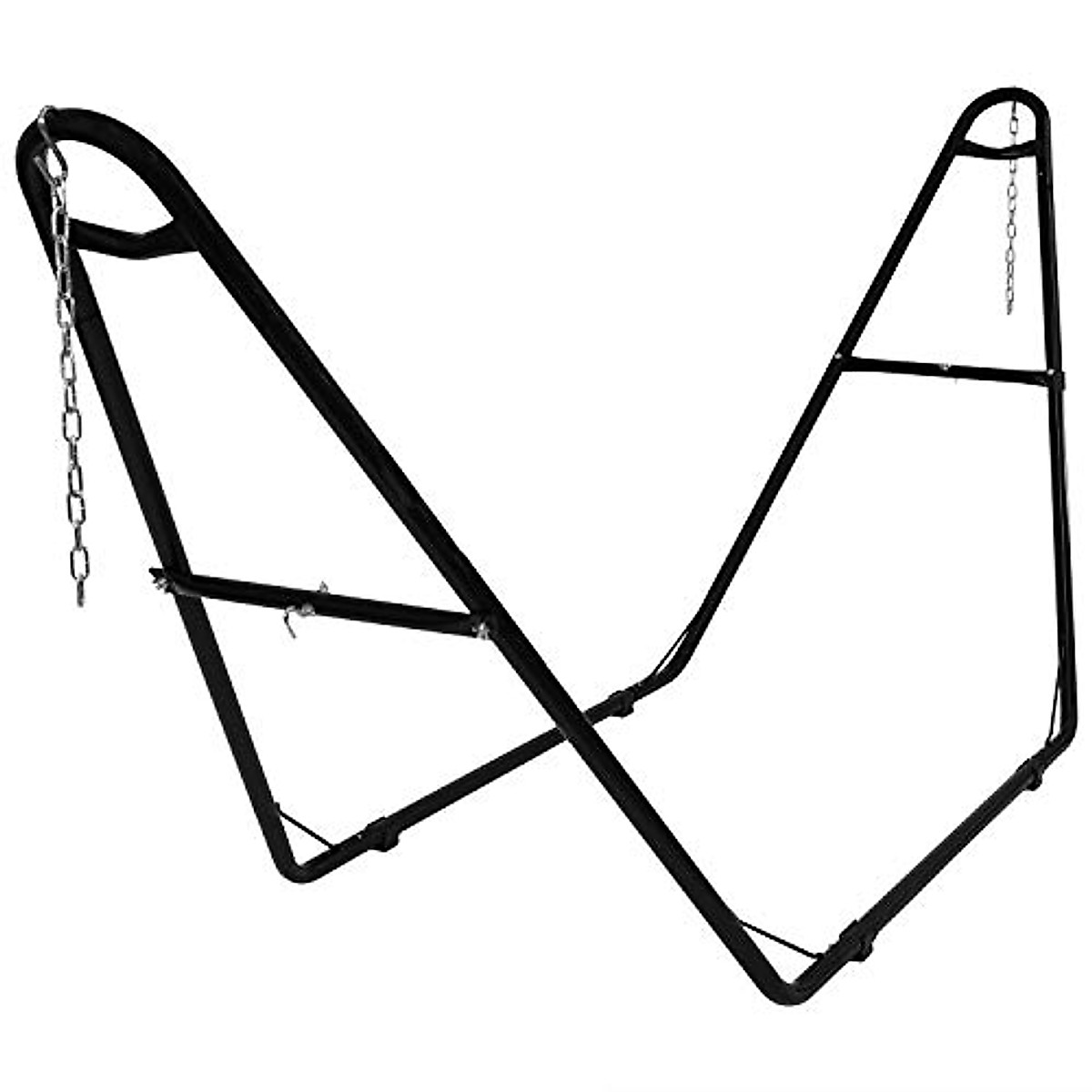 Sunnydaze 550-Pound Capacity Universal Multi-Use Heavy-Duty Steel Hammock Stand - 2-Person - Fits Hammocks 9 to 14 Feet Long - Black