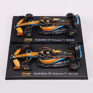 1:43 2022 MCL36 F1 Racing Car NO.3 NO.4 Alloy Model Car for Bburago 38064 (NO.3 Hardcover Edition)