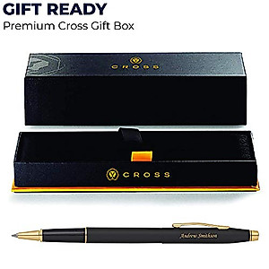 Dayspring Pens Cross Rollerball Pen | Engraved/Personalized Cross Classic Century Black Rollerball Pen with Gold Trim AT0085-110. Custom Laser Engraving of Your Personalized Gift Recipient's Name