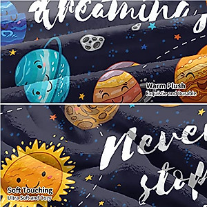 Zhung Ree Flannel Fleece Throw Blanket Quote Outer Space Pillowcase Cover Microfiber Durable Couch Blankets Home Decor Perfect for Bed and Sofa Super Soft Warm Blankets for All Season（50"x 40"）
