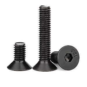 M4-0.7 x 8mm Flat Head Socket Cap Screws,Alloy Steel Grade 10.9, DIN 7991,Black Oxide, Allen Hex Drive,Hex Socket Drive, Fully Thread 100 Pcs
