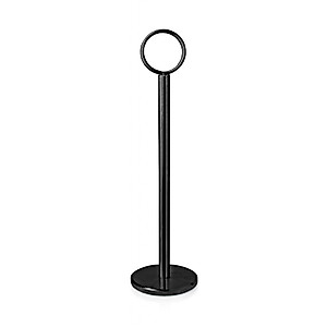 New Star Foodservice 27686 Ring Clip Table Number Card Holders, w/Number Cards, 1 to 25, Set of 12, 8-Inch, Black Stand