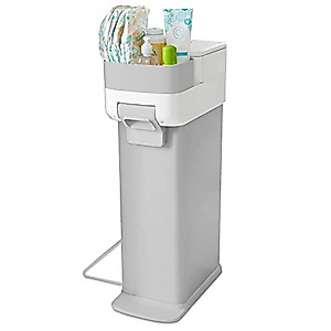 Skip Hop Diaper Pail with Dual Air-Lock, Universal Refill Bags, White