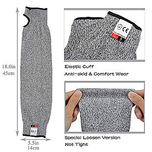 Cut Resistant Sleeves,Breathable Arm Protectors for Thin Skin and Bruising,18 inch Safety Gardening Sleeve with Thumb Hole,Sleeves to Cover Arms for Men Women on Garden fixing Work