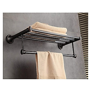 Towel Rails Solid Brass Towel Rack with Bar for Bathroom Shelf Wall Mounted, Oil Rubbed Bronze, 61.5 cm/Toilet Brush Set (Color : Toilet Brush Set) (Towel Shelf b)