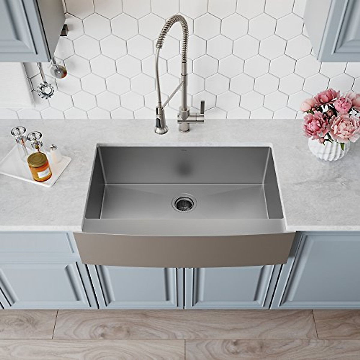 Kraus KHF200-36 Standart PRO Kitchen Stainless Steel Sink, 36 Inch Round Apron Single Bowl