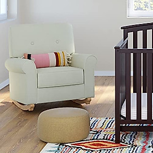 Graco Harper Tufted Rocker (Oatmeal) - Cleanable Upholstered Nursery Rocking Chair, Converts to Stationary Armchair