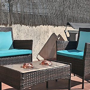 Geetery 5 Pcs Outdoor Cushion Covers Outdoor Patio Cushions Pillow Replacement Covers for Seat and Back Outdoor Cushion Slipcovers for Sectional Rattan Sofa Patio Furniture Cushion Covers for Couch