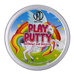 Play Putty Therapy Putty for Kids with Charms Rainbows and Unicorns Theraputty Medium Resistance, Fine Motor Skills and Hand Strength, Occupational Therapy Sensory Fidget Toy and Tool