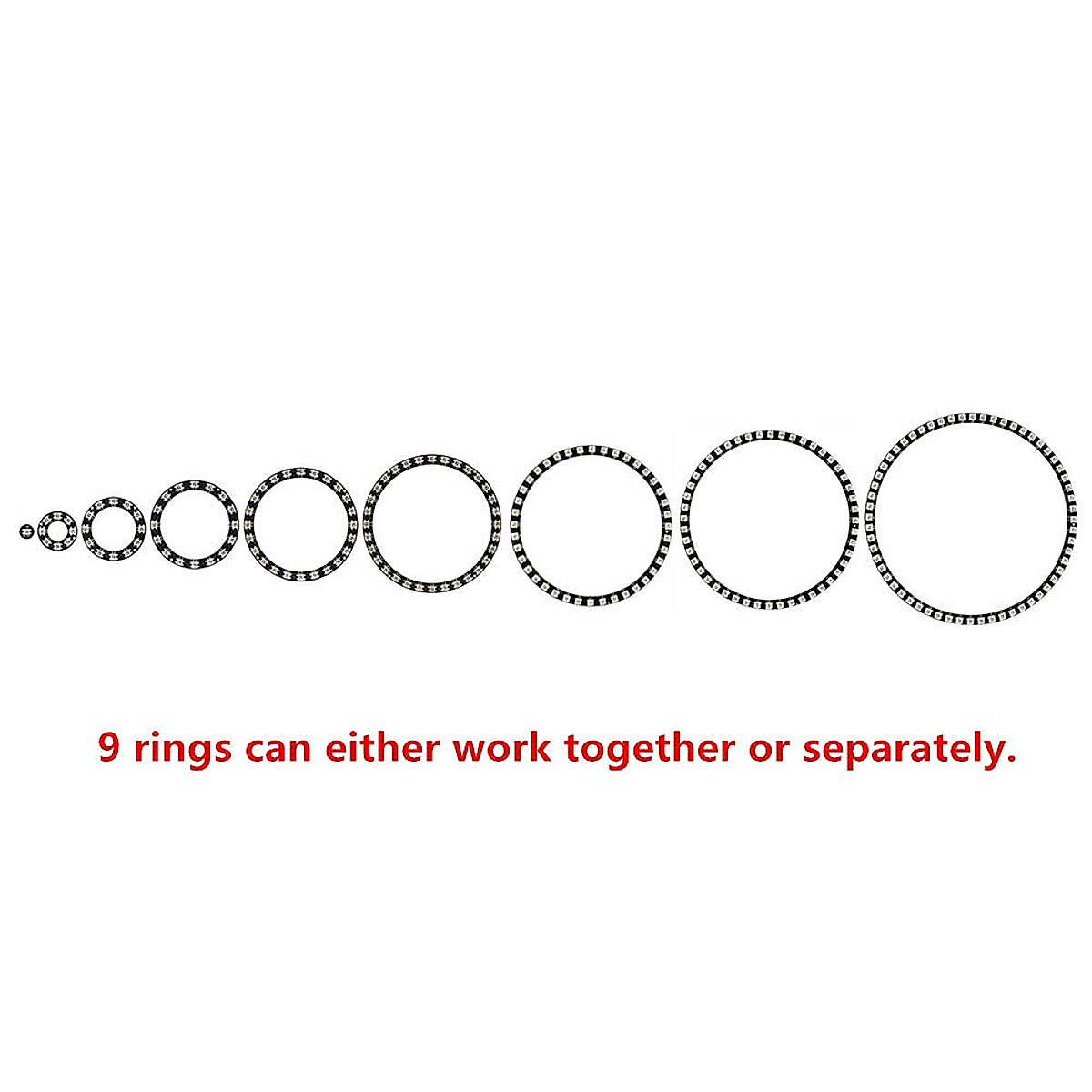 WESIRI 241 LEDs 9 Rings WS2812B 5050 RGB LED Ring Lamp Light Individually Addressable Full Dream Color DC5V with Mini Controller