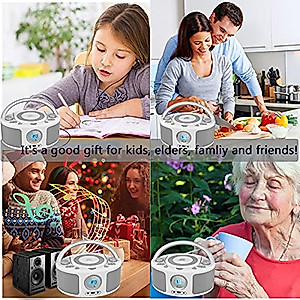 CD Radio Portable CD Player Boombox with Bluetooth,FM Radio, USB Input and 3.5mm AUX Headphone Jack,CD-R/CD-RW/MP3/WMA Playback,AC/Battery Powered(WTB-791)