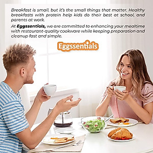 Eggssentials 2 IN 1 Egg Pan & Egg Poacher Pan, Granite Nonstick Fry Pan Poached Egg Maker and Frying Skillet with Lid, Poached Eggs Cooker Food Grade Safe PFOA Free with Spatula, Egg Cookware - 4 Cups