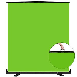 Upgrade Green Screen Size 61.1x72.5” Upgrade Version Collapsible Chromakey Panel Base Frame All in One Portable Design Punch-Free Set Up Easy Lock for Photo Live Game Tiktok Video (148x190cm)