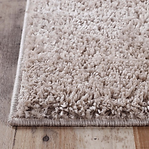 Superior Indoor Large Shag Area Rug with Cotton Backing, Ultra Plush and Soft, Fuzzy Rugs for Living Room, Bedroom, Office, Playroom, Kids, Home Floor Decor, Berlin Collection, 5' X 8', Beige