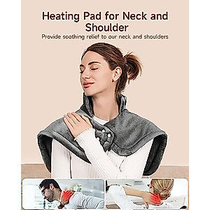 Heating Pad for Neck and Shoulder, Weighted Comfort for Neck Shoulder Pain Relief, 3 Heat Settings, Auto-Off, Gifts for Women, Men, Mom, Dad, Extra-Large 24x17"