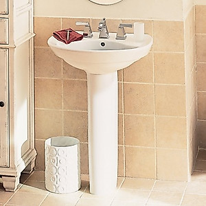 American Standard 0268.400.020 Ravenna Contemporary Design Pedestal Sink Top and Leg with 4-Inch Center Faucet Spacing, White