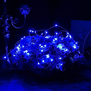 ER CHEN Dimmable LED String Lights Plug in, 99 FT 300 LED Blue Fairy Lights with Remote, Indoor/Outdoor Copper Wire Christmas Decorative Lights for Bedroom, Patio, Garden, Party